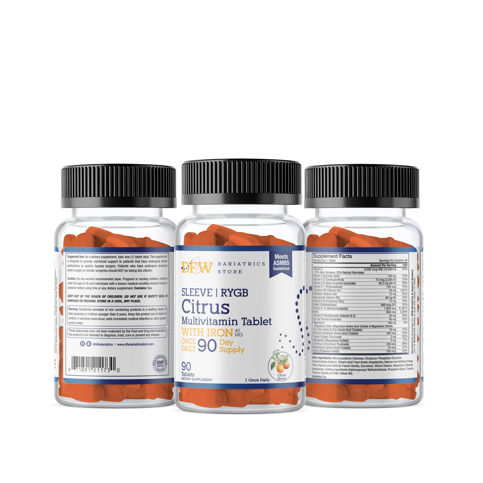 SLEEVE | RYGB Citrus Multivitamin Tablet with Iron - ONCE DAILY | 90 D ...